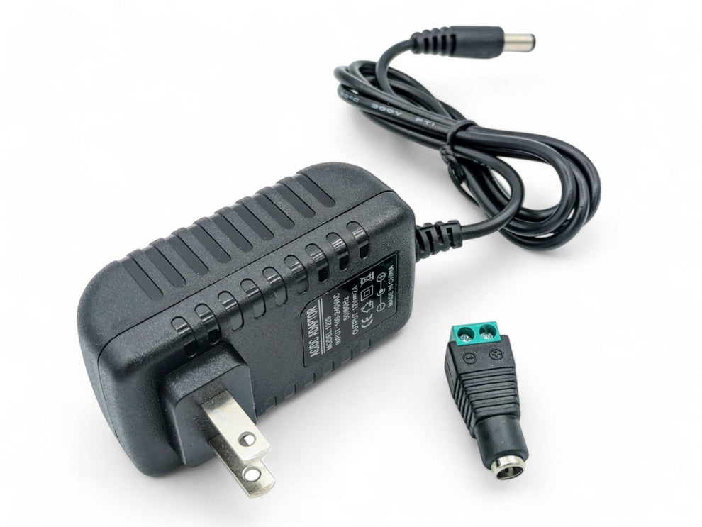 12V AC/DC Wall Mount Adapter 2A 24W 5.5mm x 2.1mm DC Output Connector ...