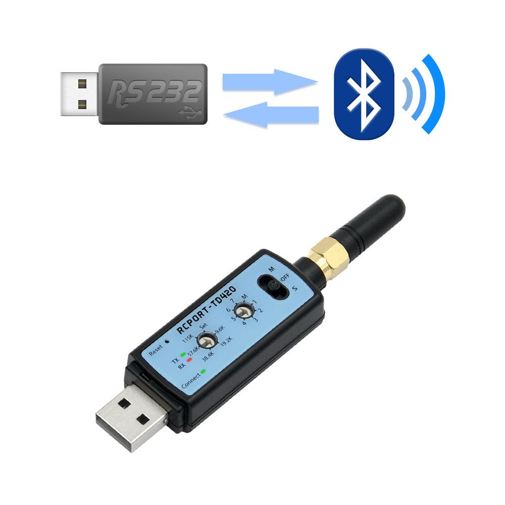 CHIPSEN RCPORT-TD420 Bluetooth Wireless RS232 Serial Adapter w/ USB-A ...