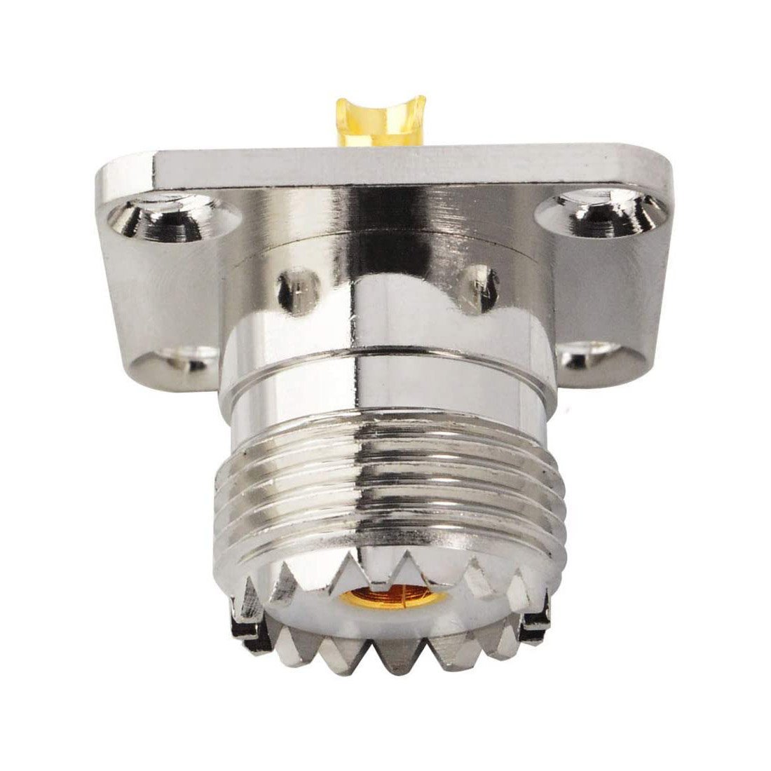 Flange Mount UHF SO-239 Female Jack RF Panel Connector 4 Hole ...