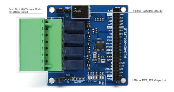 4-Port Relay Expansion Board for PHPoC Blue and Black IoT Boards PES-2401N – Envistia Mall
